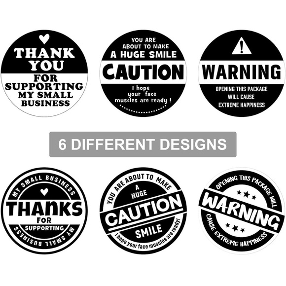 Office | New 5 Fun Caution Stickers Black White | Poshmark